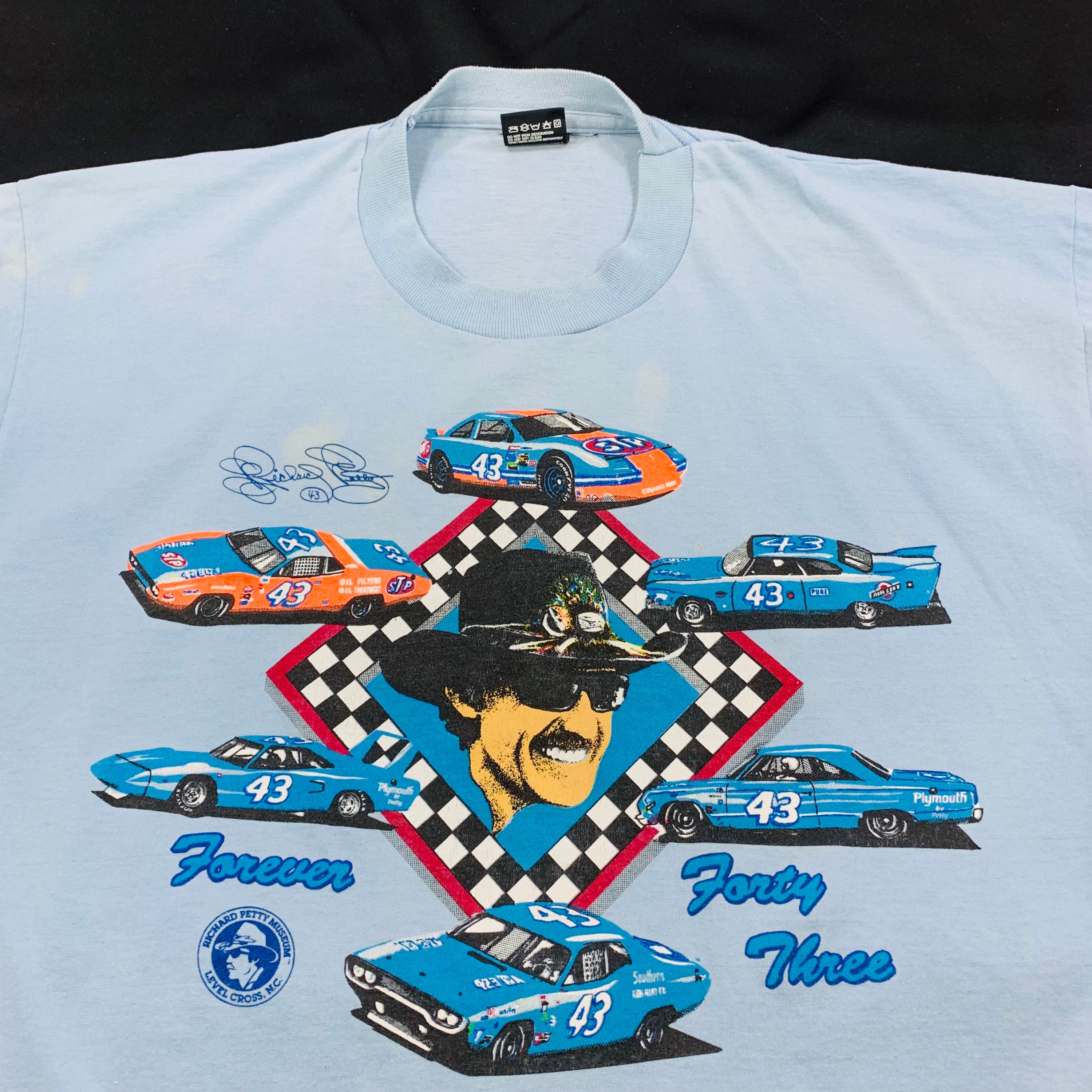 Vintage 90s Richard Petty 43 STP All Over Print Nascar Race Car Shirt ...