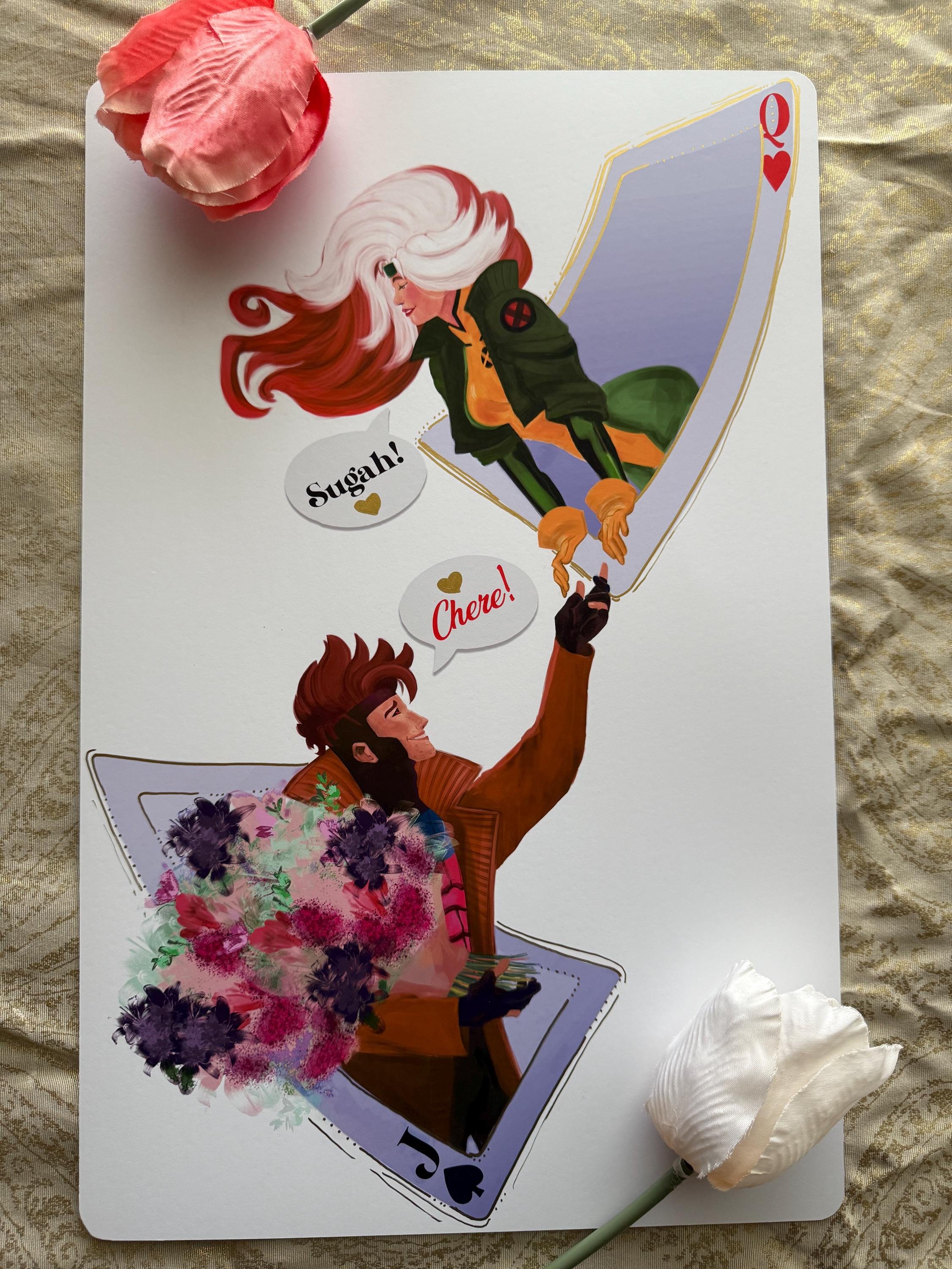 Chere! Sugah! Gambit X Rogue Xmen 11x17 Art Print - Etsy