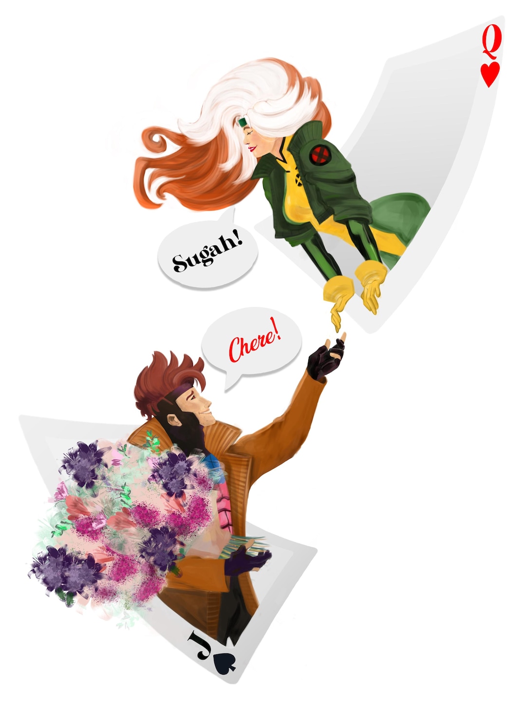 Chere! Sugah! Gambit X Rogue Xmen 11x17 Art Print - Etsy