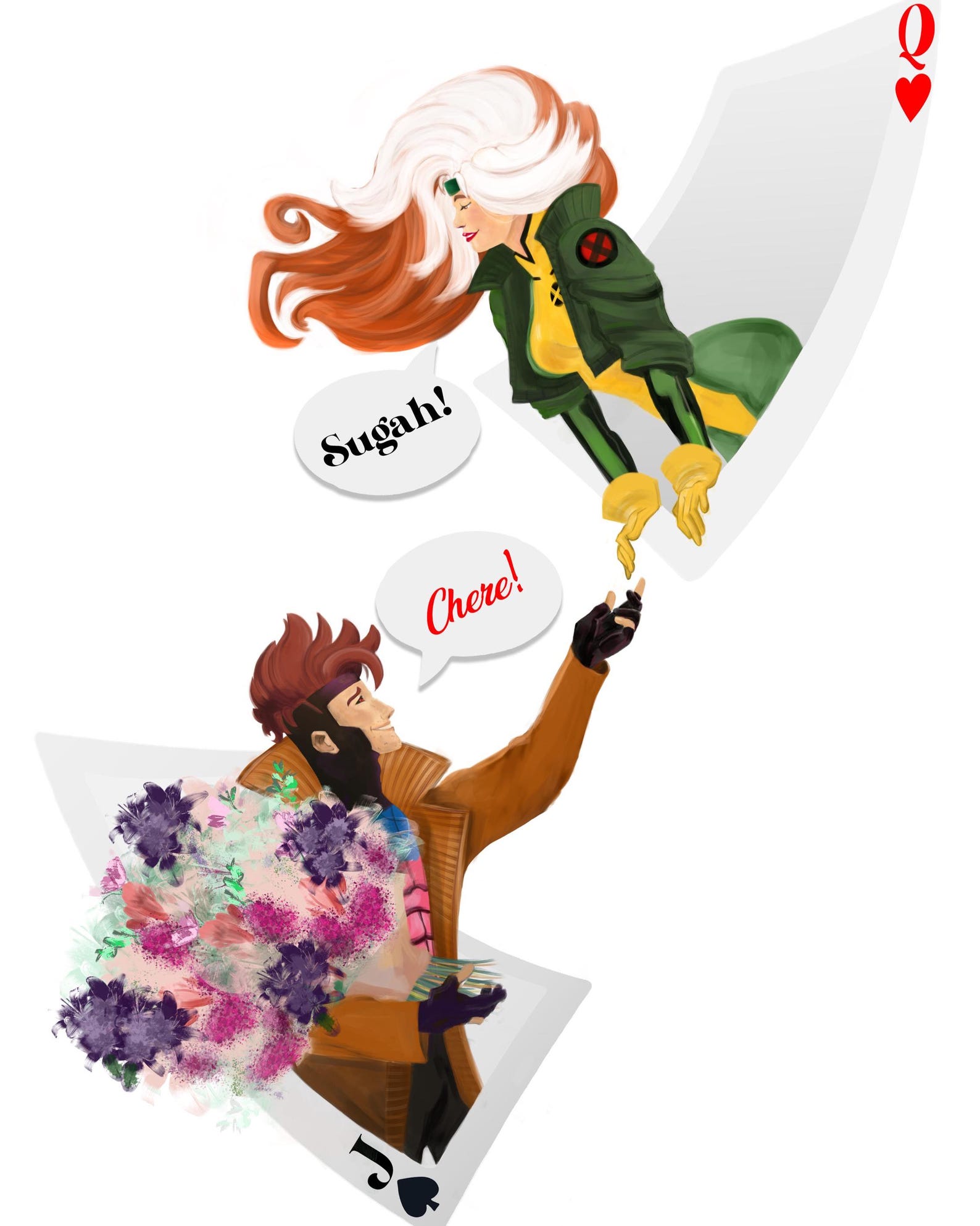 Chere! Sugah! Gambit X Rogue Xmen 11x17 Art Print - Etsy