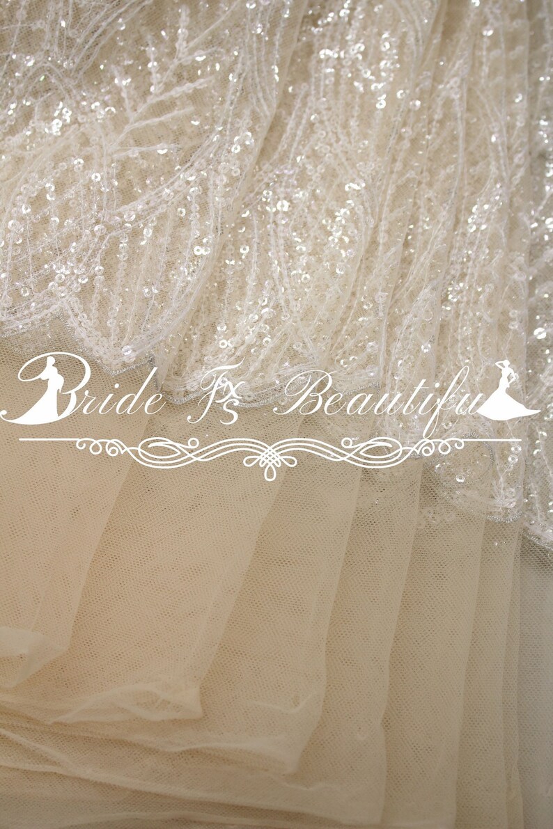 Newest Beaded And Sequins Lace Fabric. Heavy Bead Lace Fabric | Etsy