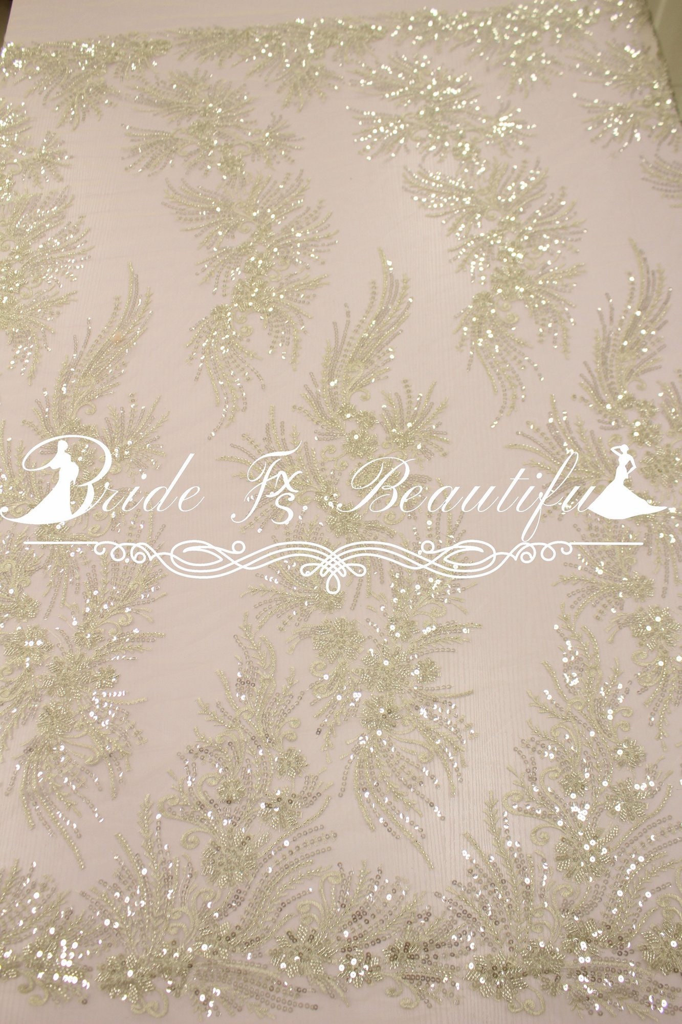 New Collection Light Champagne Beaded Lace Fabric for Haute - Etsy