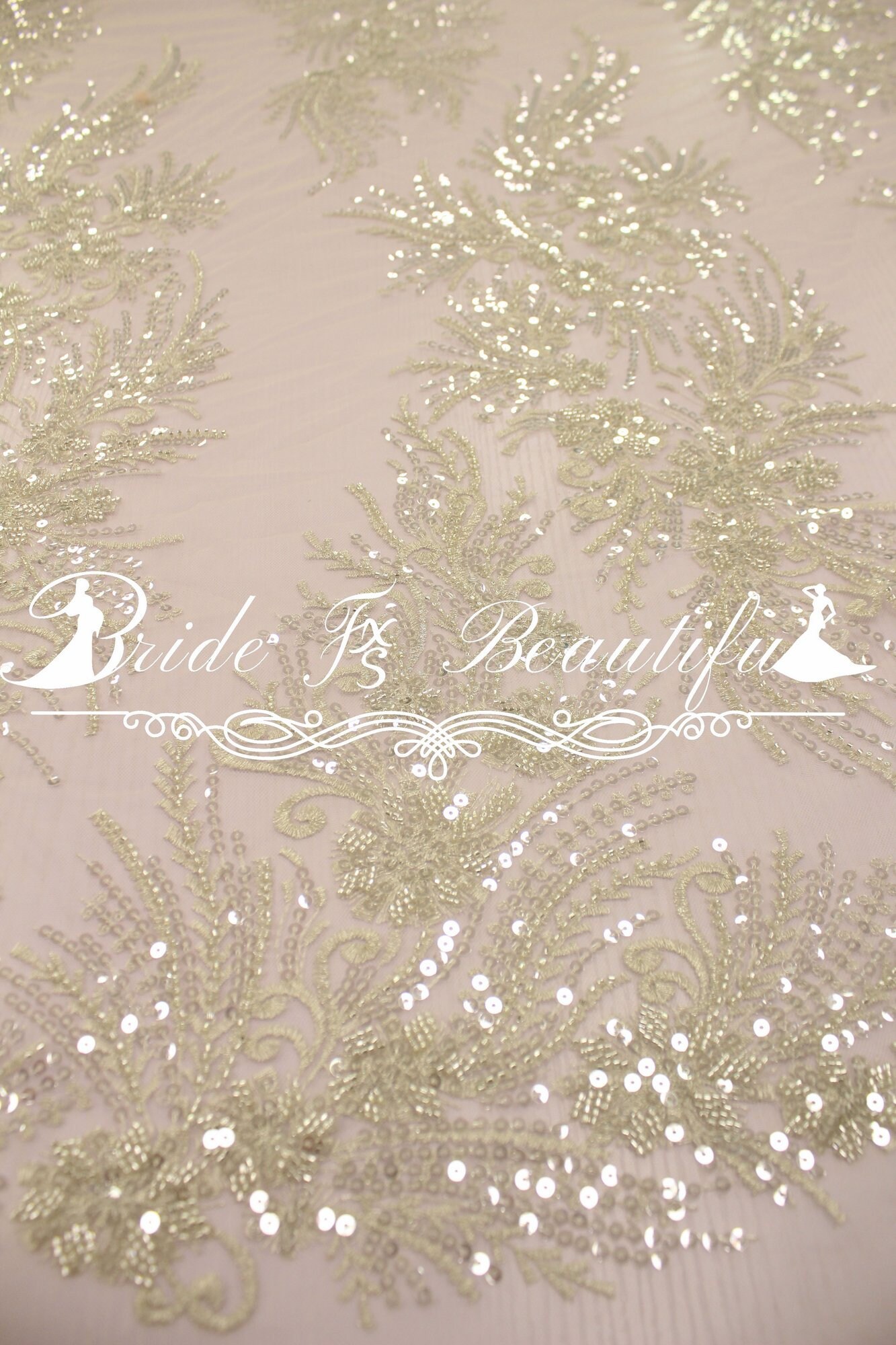 New Collection Light Champagne Beaded Lace Fabric for Haute - Etsy