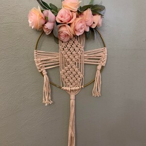 Hoop Yarn Wall Hanging, Macrame Floral Hoop, Floral Wreath for Nursery ...