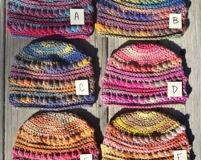 Bumpy Crochet Hat - Bumpy Beanie - Crochet Hat - Colorful Crochet Hat ...