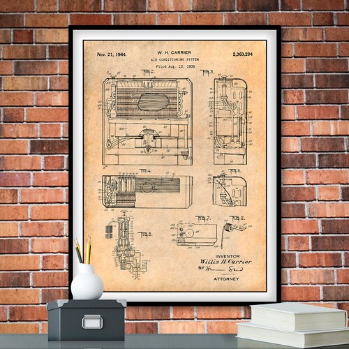 Air Conditioning Patent Print Industrial Decor Gift for HVAC - Etsy