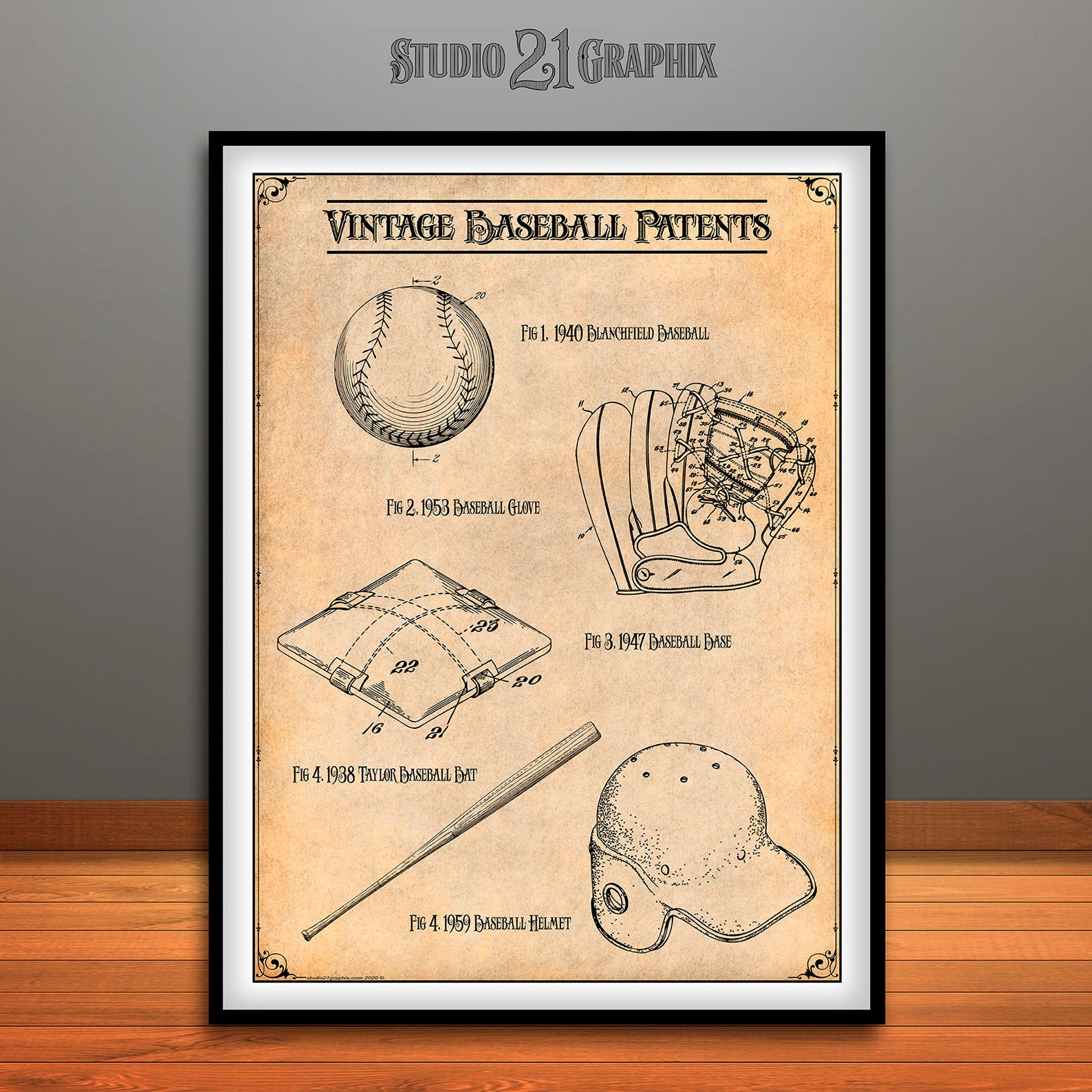 Vintage Baseball Patents Poster, Baseball History Collage SKU SPPP7 - Etsy