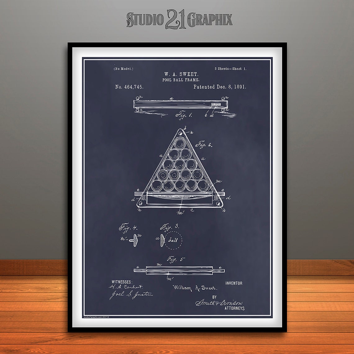 1891 Billiard Ball Rack Patent Print Patent Art Pool Print | Etsy