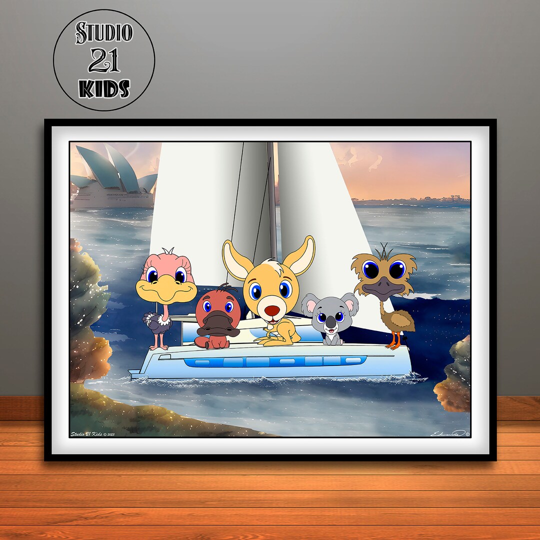 Cartoon Transport Collage Animal Prints, Nursery Gift, Toddler Wall Art ...