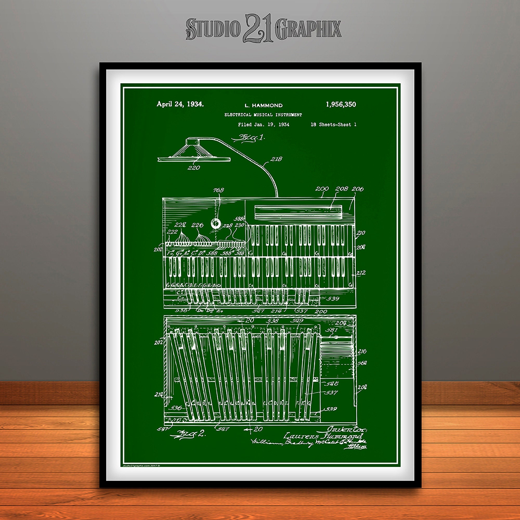 1934 Hammond Organ Patent Print Music Art Poster Organ | Etsy
