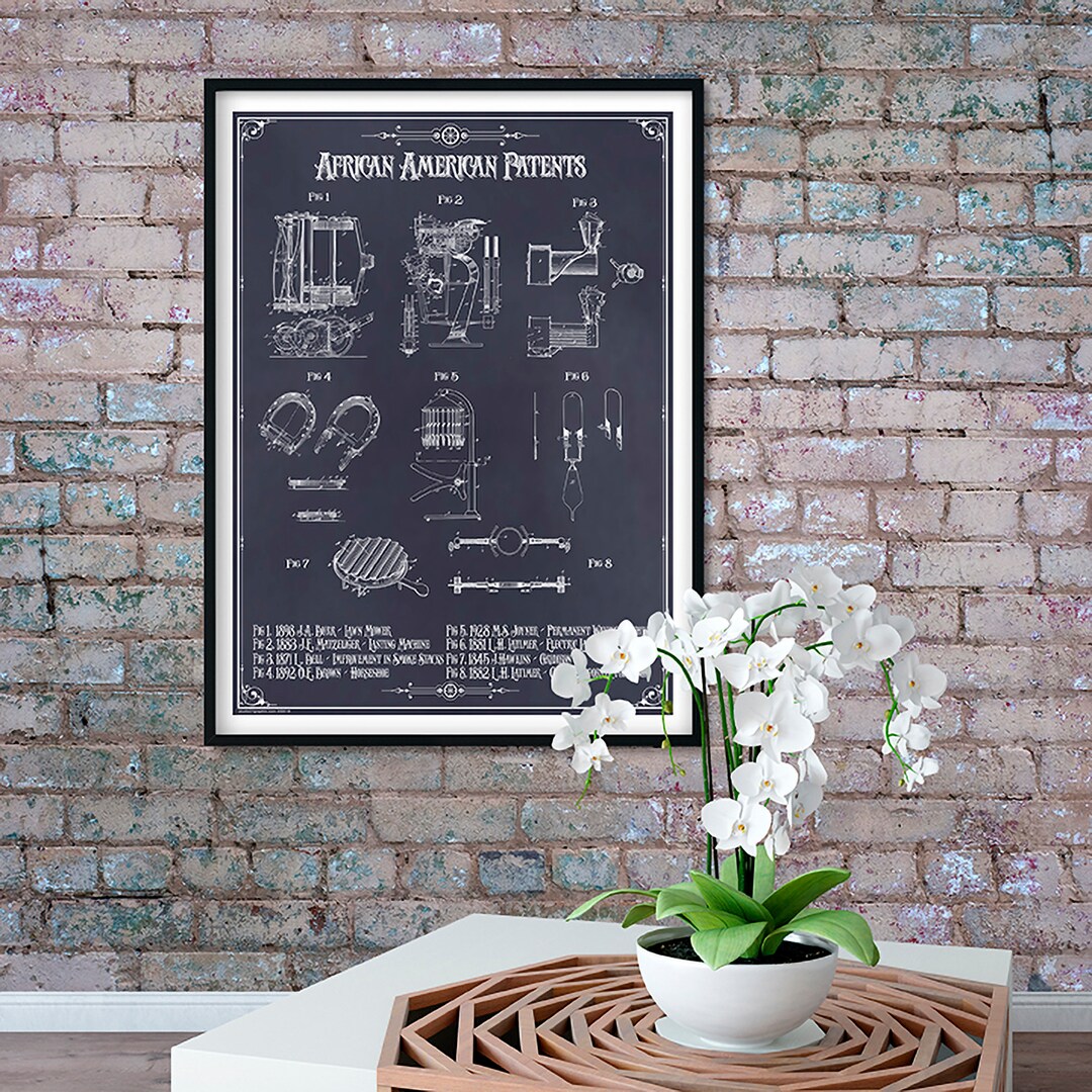 Vintage African American Patent Poster. Eight Patents From the History ...