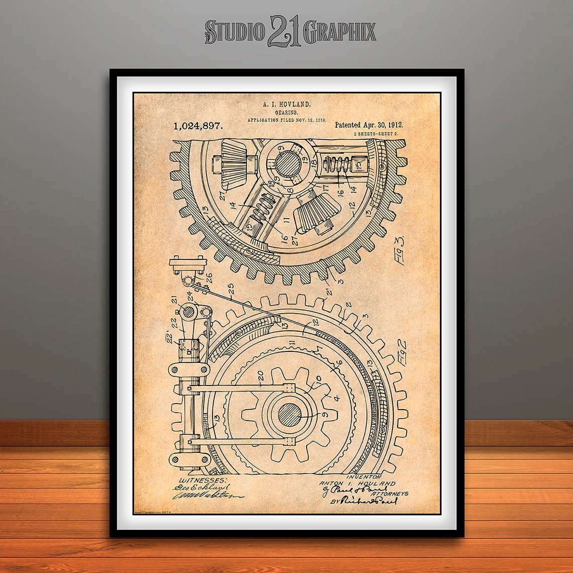 Gear Patent Print Industrial Decor Mechanic Gift Dad Gift | Etsy