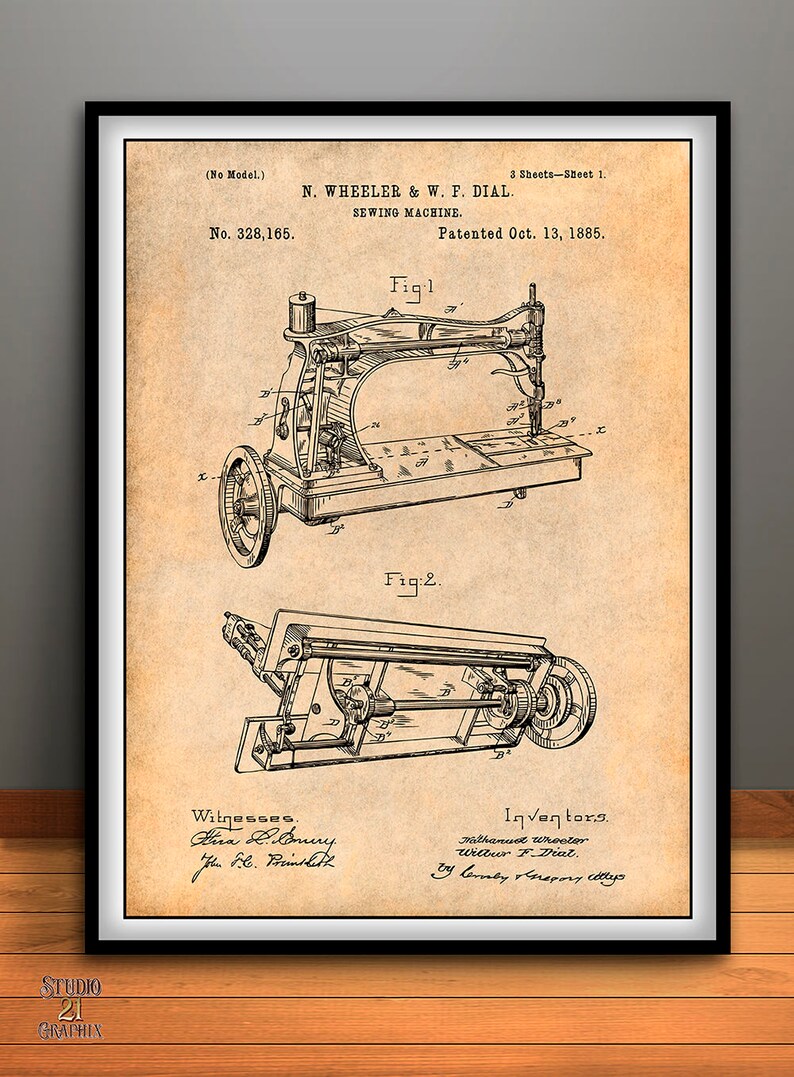 1885 Sewing Machine Patent Print Sewing Room Decor Tailor | Etsy
