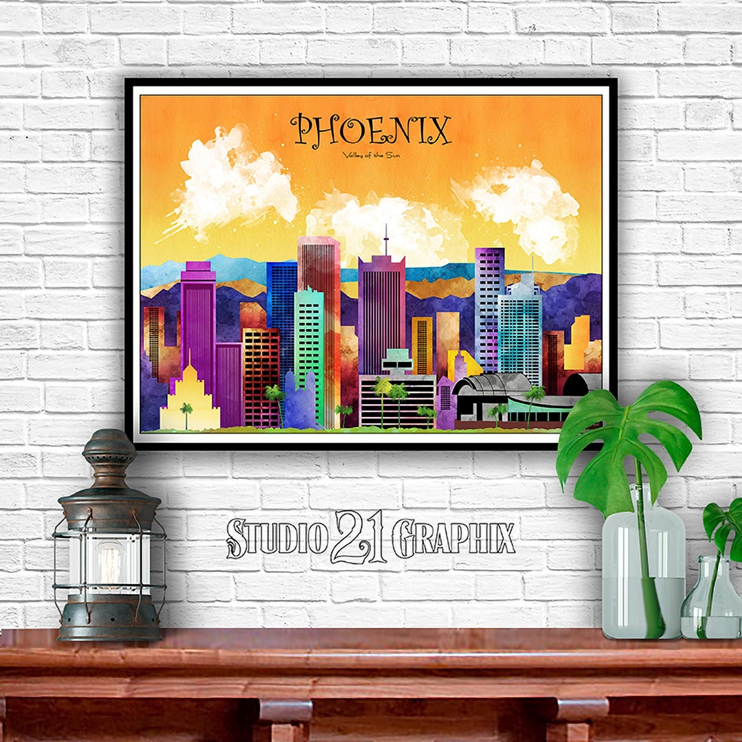 Trending Now - Dopamine Decor - Phoenix Arizona - Vibrant Skyline ...