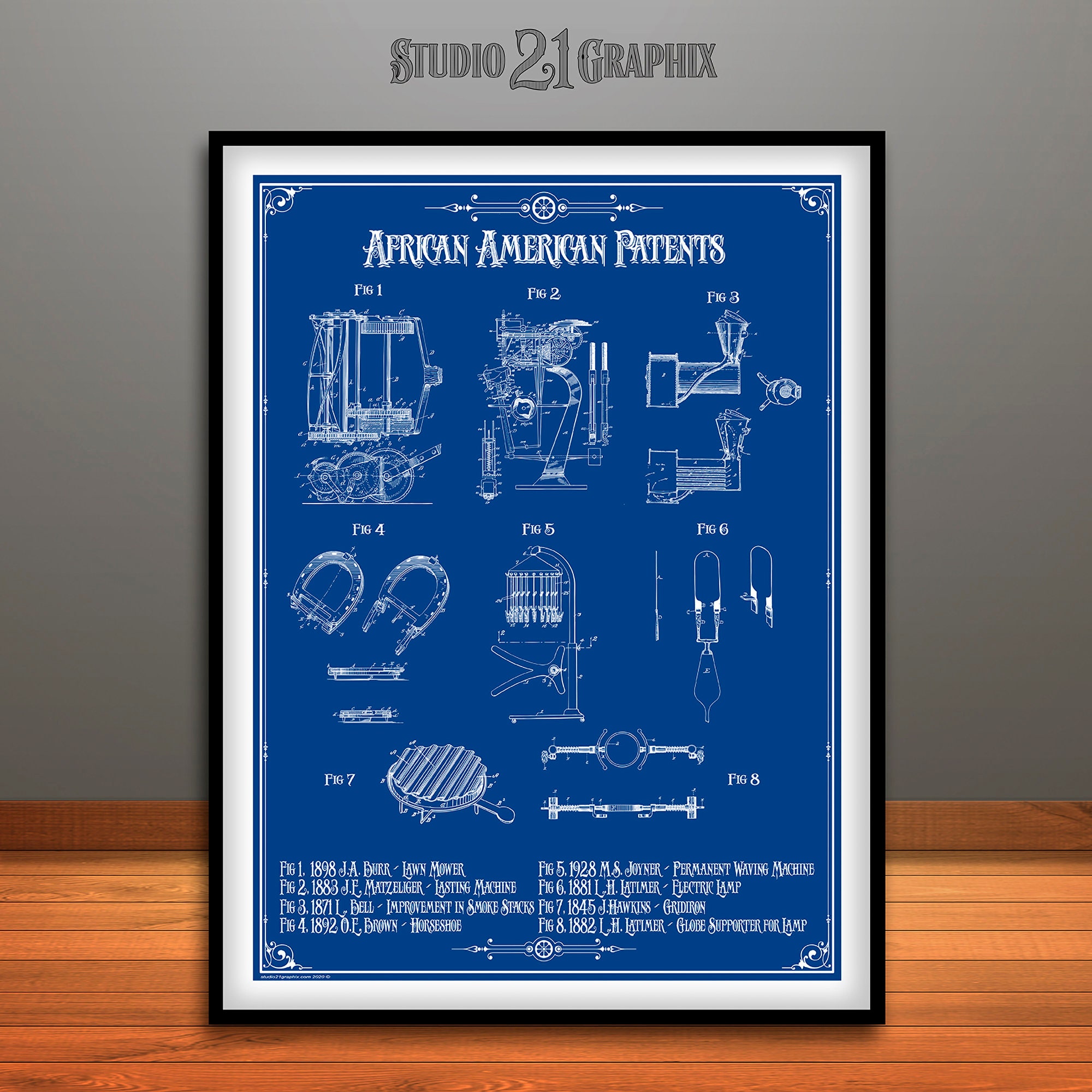 Vintage African American Patent Poster. Eight Patents From the - Etsy