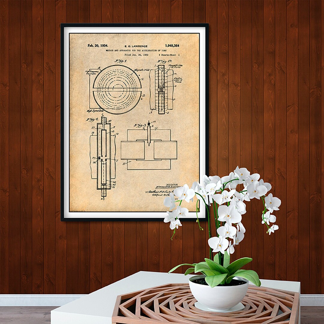 1932 Cyclotron Atom Splitter Particle Accelerator Patent Print ... 1932 Cyclotron Atom Splitter Particle Accelerator Patent Print ...