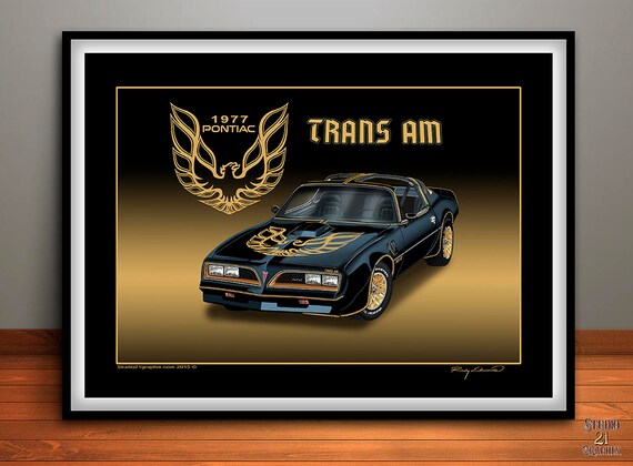 1977 Pontiac Trans Am Muscle Car Art Print Smokey & The | Etsy