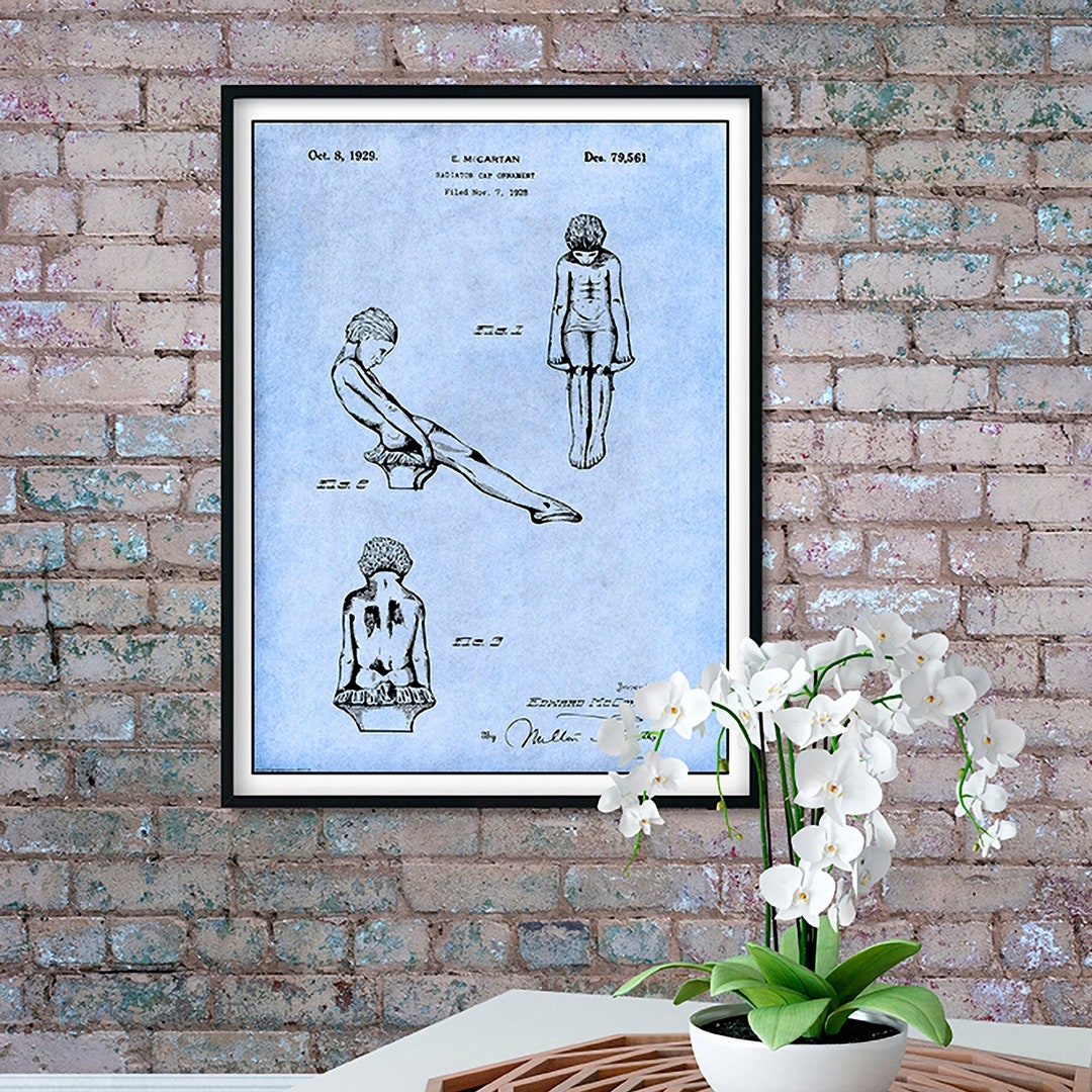 1929 Packard Hood Ornament Adonis Patent Print, Automotive Art, Packard ...