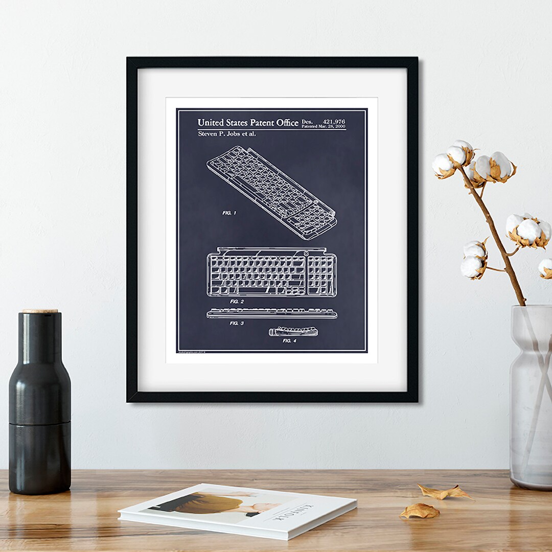 Steve Jobs Apple Computer Keyboard Patent Apple Computer Art - Etsy