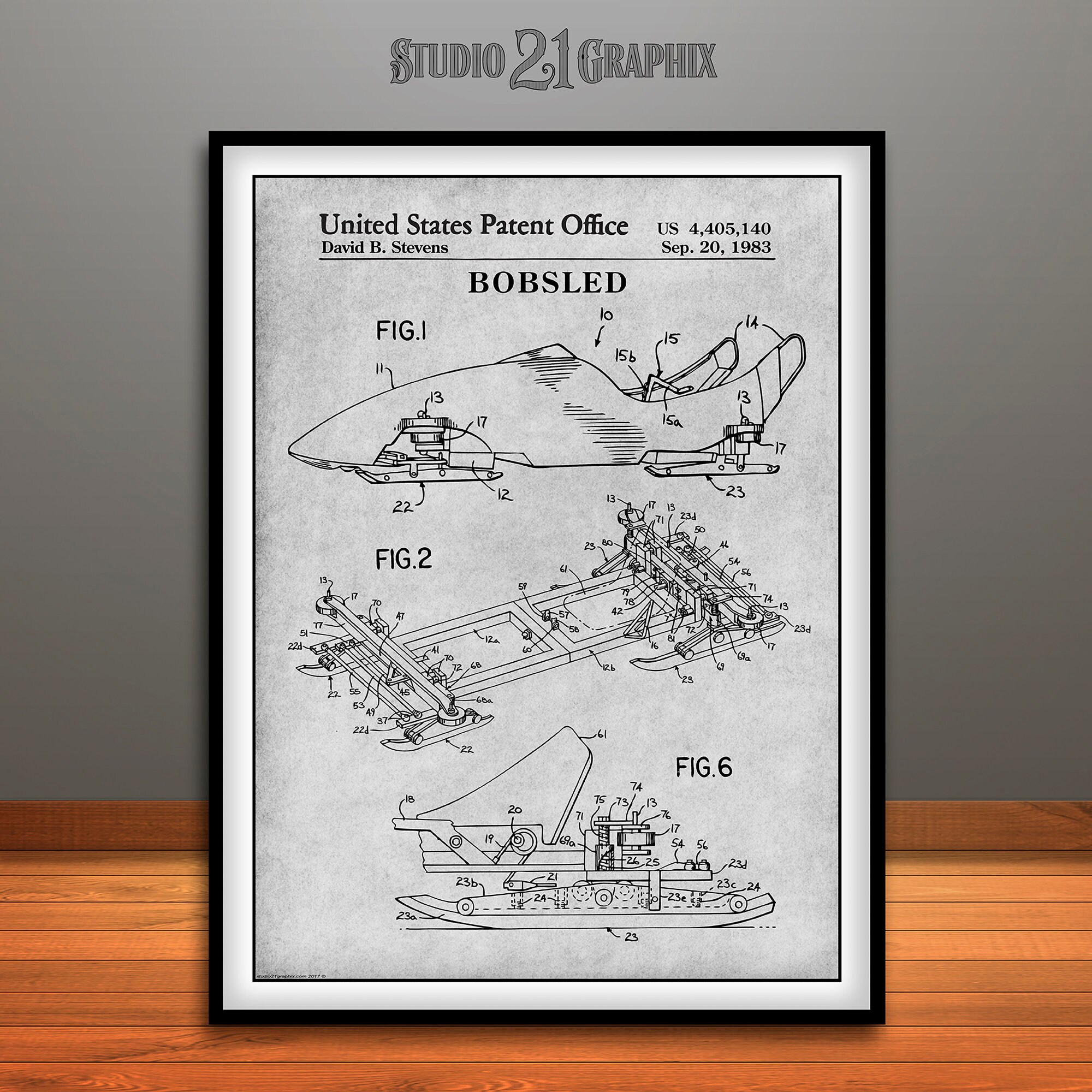 1982 Bobsled Patent Print Bobsled Decor Bobsled Art Bobsled | Etsy