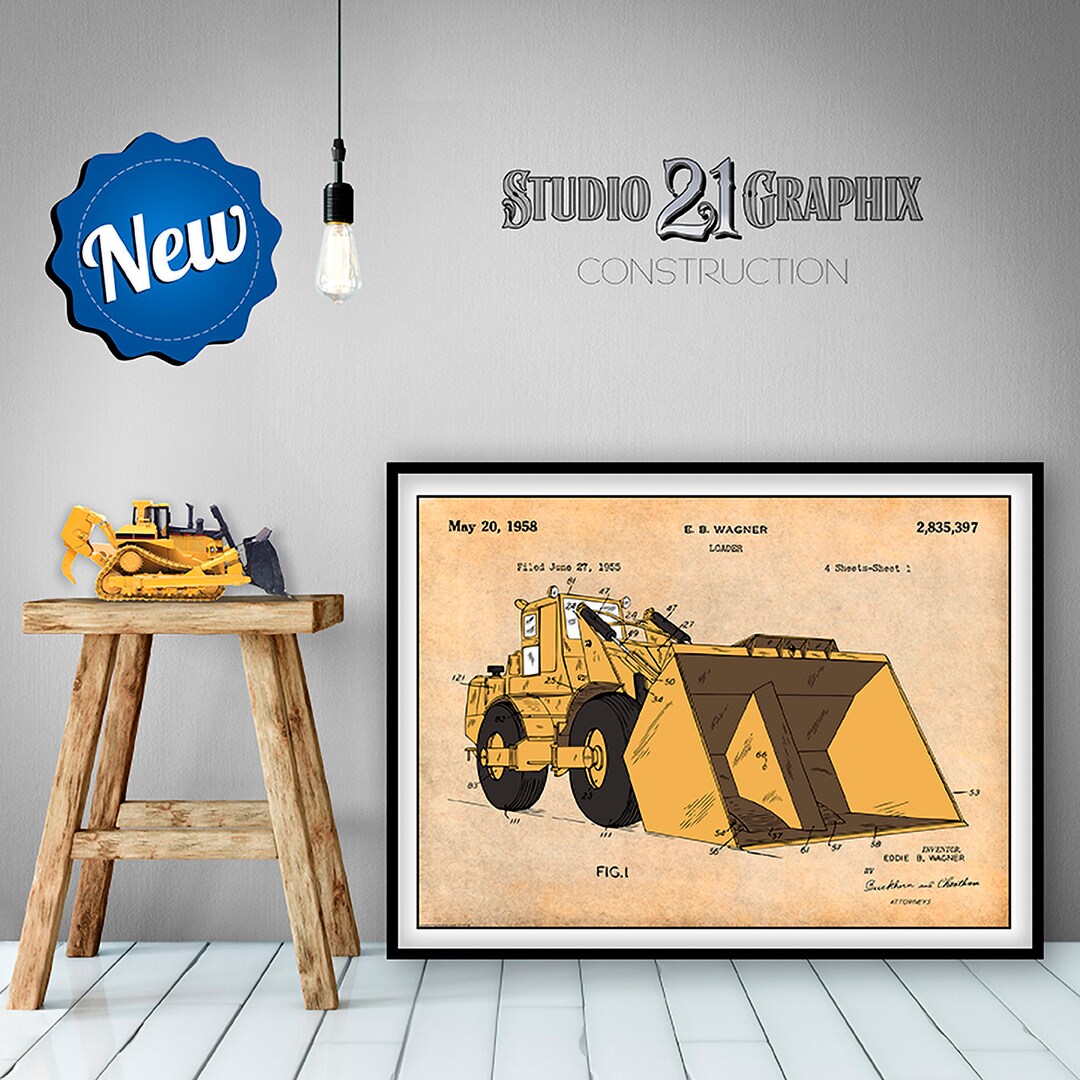 Construction Front End Loader Colorized Patent Print, Operator Gift ...