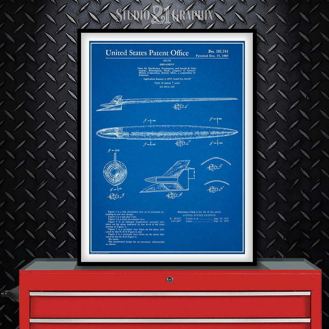 1957 Chevy Nomad Rocket Bullet Hood Ornament Patent Print - Etsy