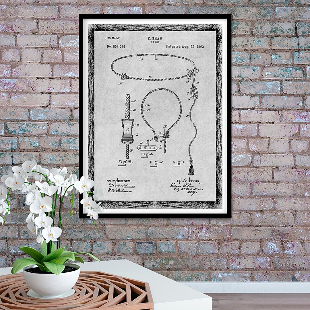 1893 Lasso Patent Print, Western Poster, Farmhouse Decor - SKU OCPP36 ...