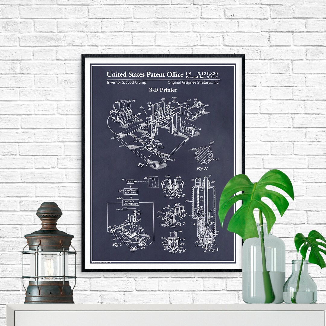 3D Printer Patent Print, 3D Printer Poster, 3D Printer Patent, 3D ...