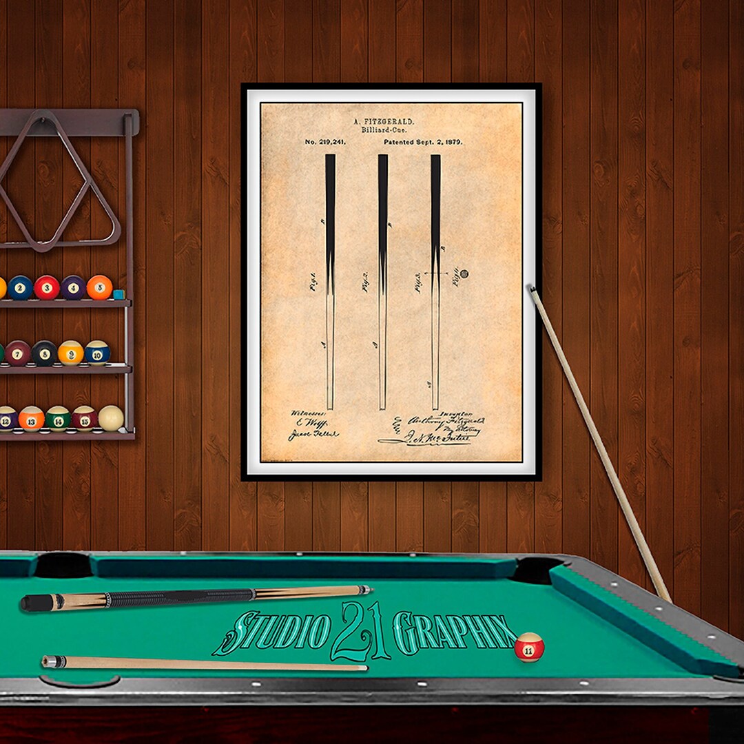 Billiard Cue - Pool Stick Patent Print, Pool Cue, Pool Table, Pool Hall ...