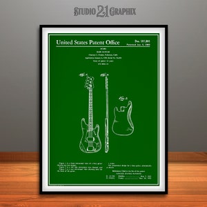 1959 Fender Bass Guitar Poster, Clarence Fender, Guitar Decor, Music ...