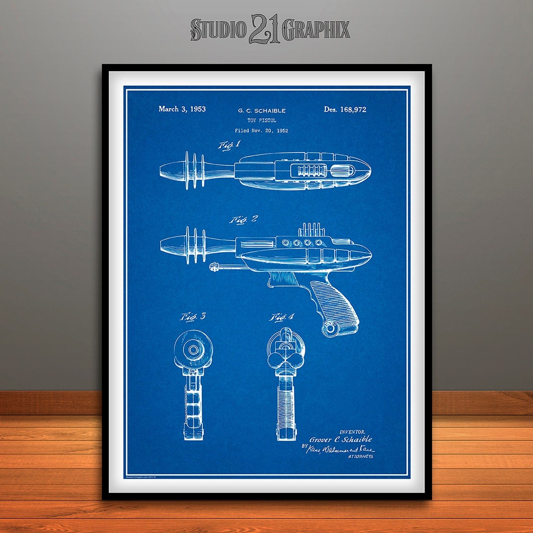 1953 Ray Gun Toy Pistol Patent Print Sci-fi Toy Kids Decor - Etsy