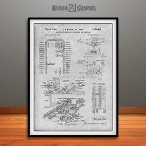 1947 ENIAC First Programmable Computer Patent Print, College Dorm ...