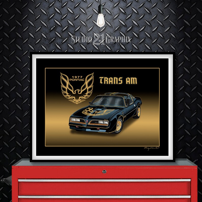 1977 Pontiac Trans Am Muscle Car Art Print Smokey & the | Etsy