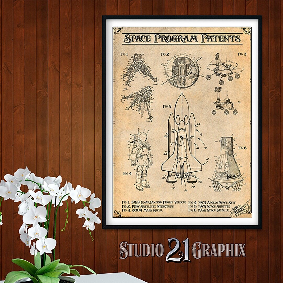 Space Program Patents Poster, Engineer Gifts Space Art - SKU AVPP27 - Etsy