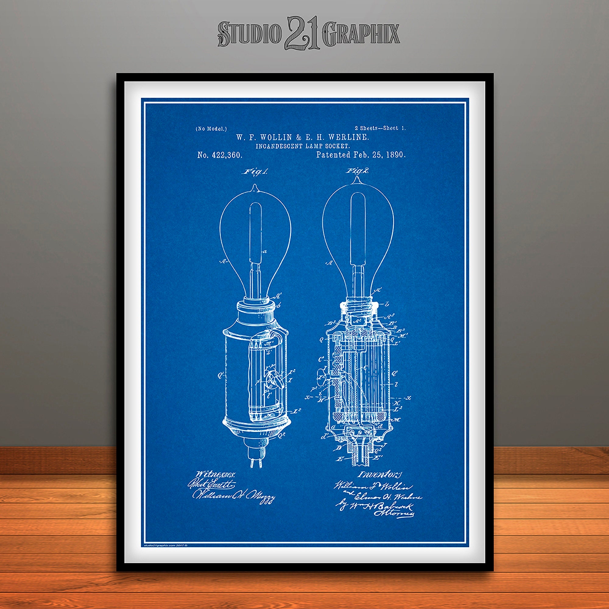 1890 Incandescent Lamp Patent Print Technology Art Light - Etsy.de
