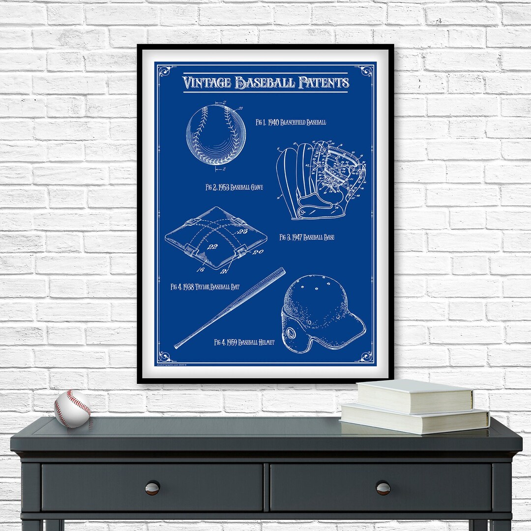 Vintage Baseball Patents Poster, Baseball History Collage - SKU SPPP7 ...