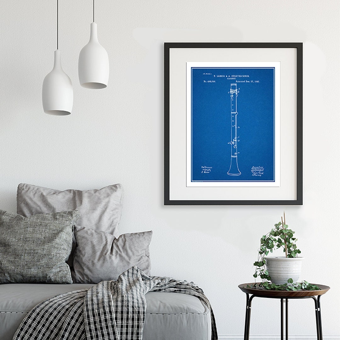 1892 Clarinet Patent Print, Clarinet Art, Musician Gift, Music Room ...