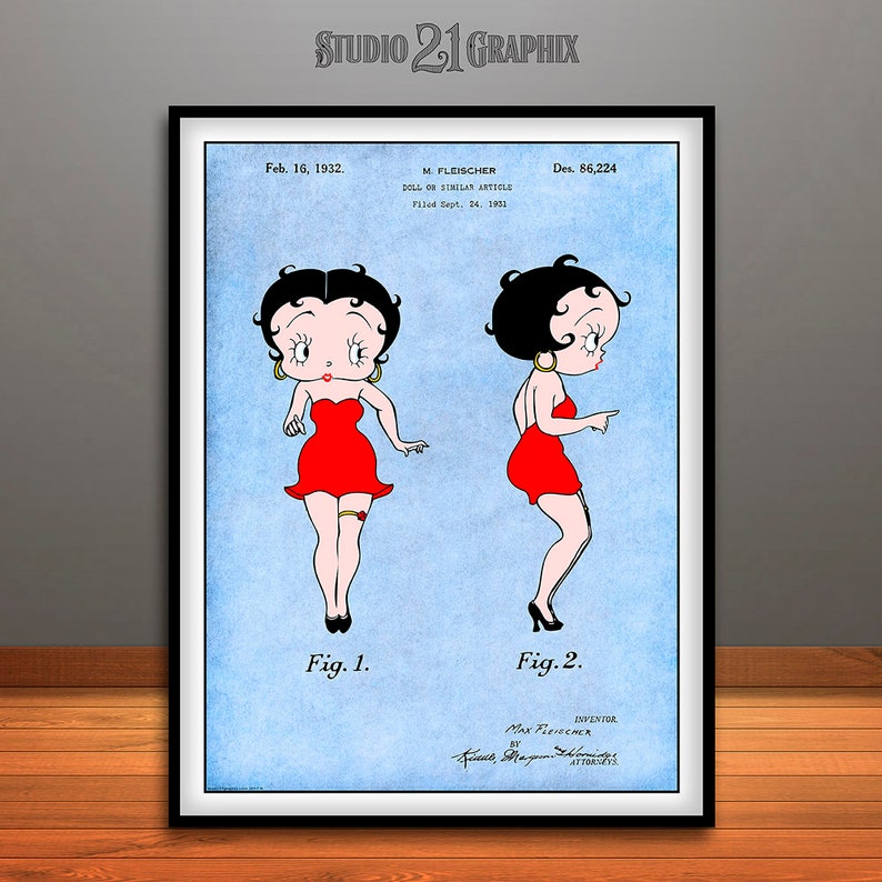 1931 Betty Boop Colorized Patent Max Fleischer Betty Boop | Etsy