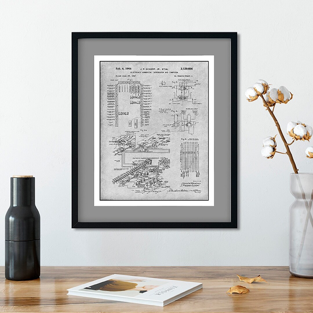 1947 ENIAC First Programmable Computer Patent Print, College Dorm ...
