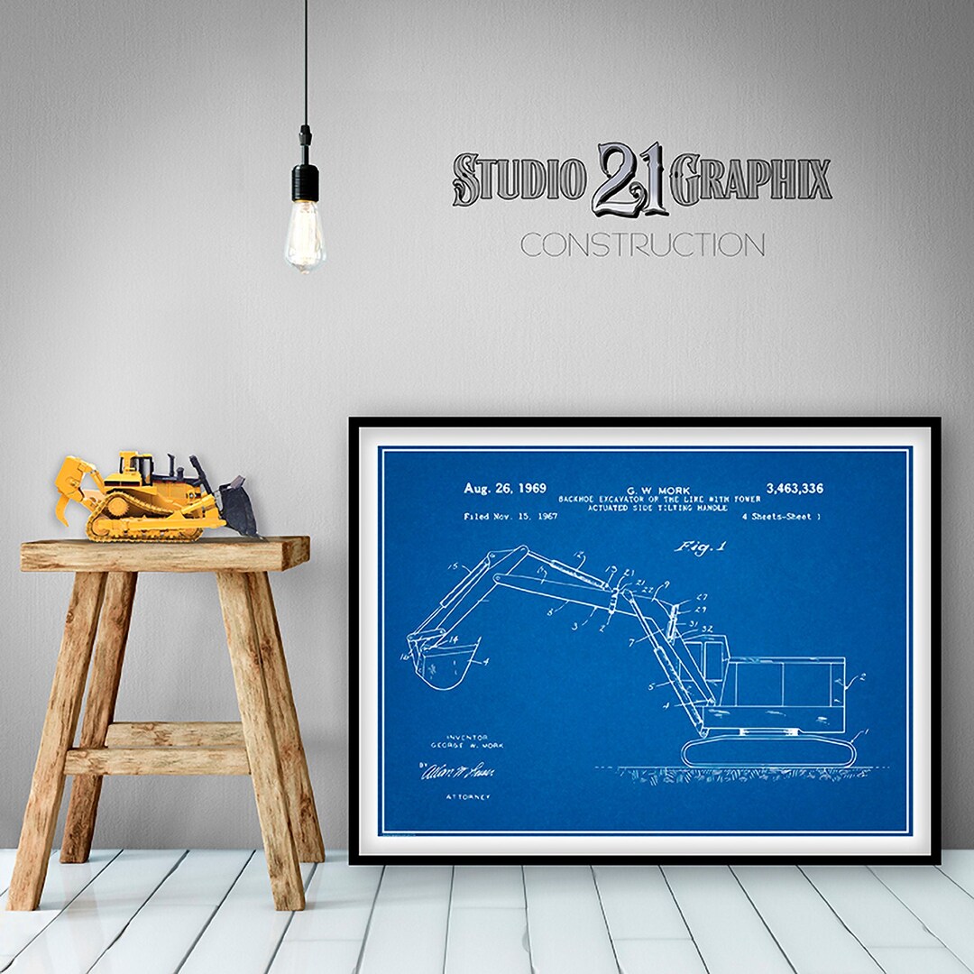 1969 Backhoe Excavator Patent Print Operator Gift - Etsy