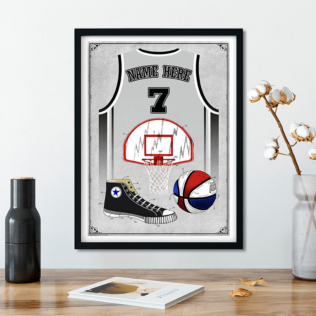 Custom Vintage Basketball Art Print 2: Personalized Gift for Athletes ...