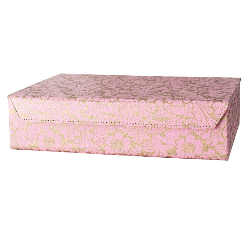 Recycled Gold Floral Print A4 Storage Box Covered in - Etsy