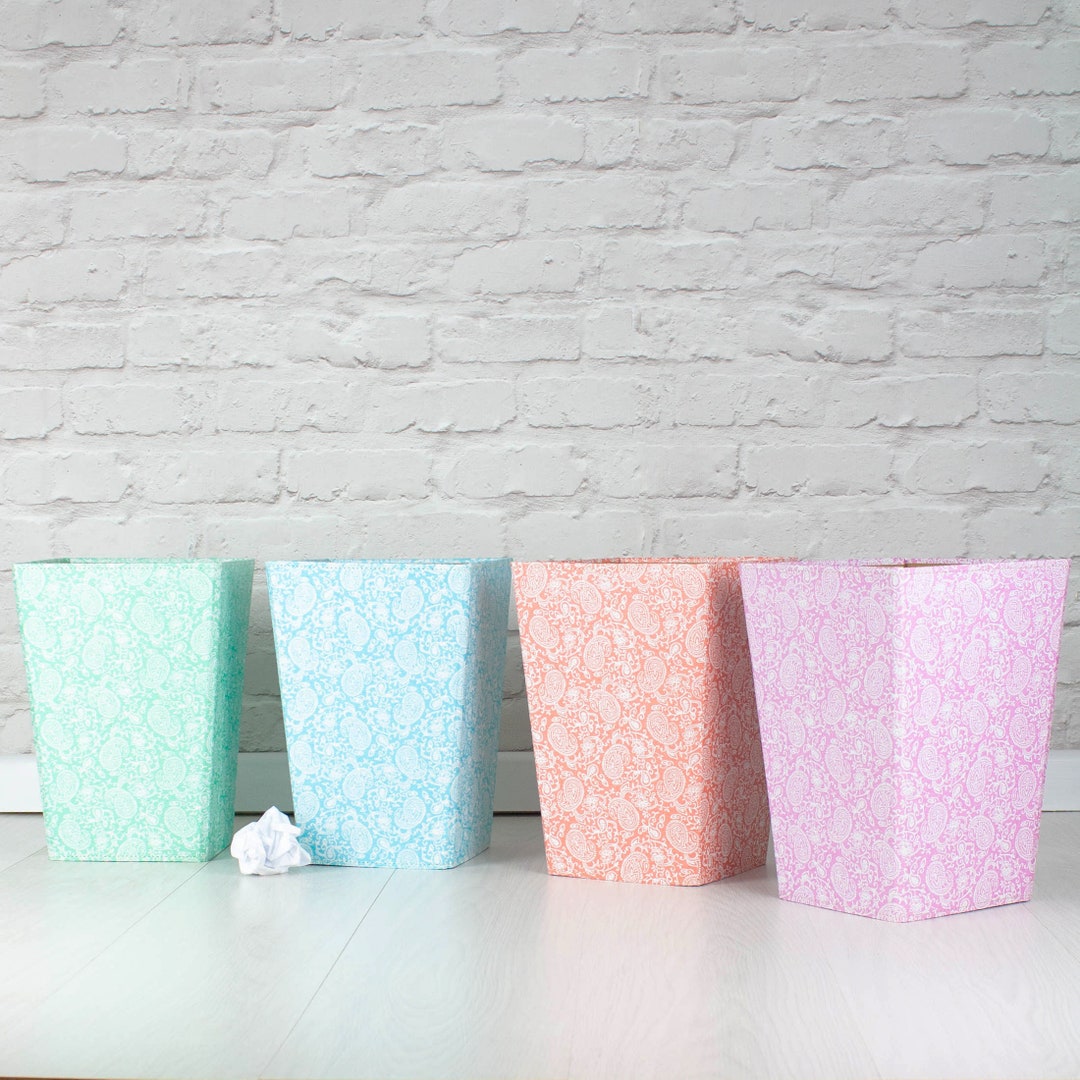 Recycled Pastel Paisley Waste Paper Bin Covered in Beautiful - Etsy