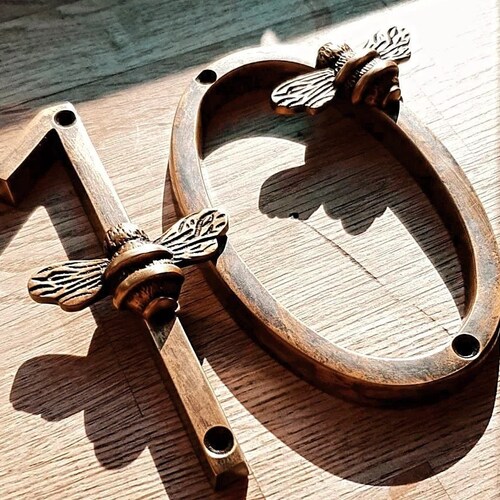 House Number Sign 5 Inch 13 Cm Modern Brass Door Numbers - Etsy