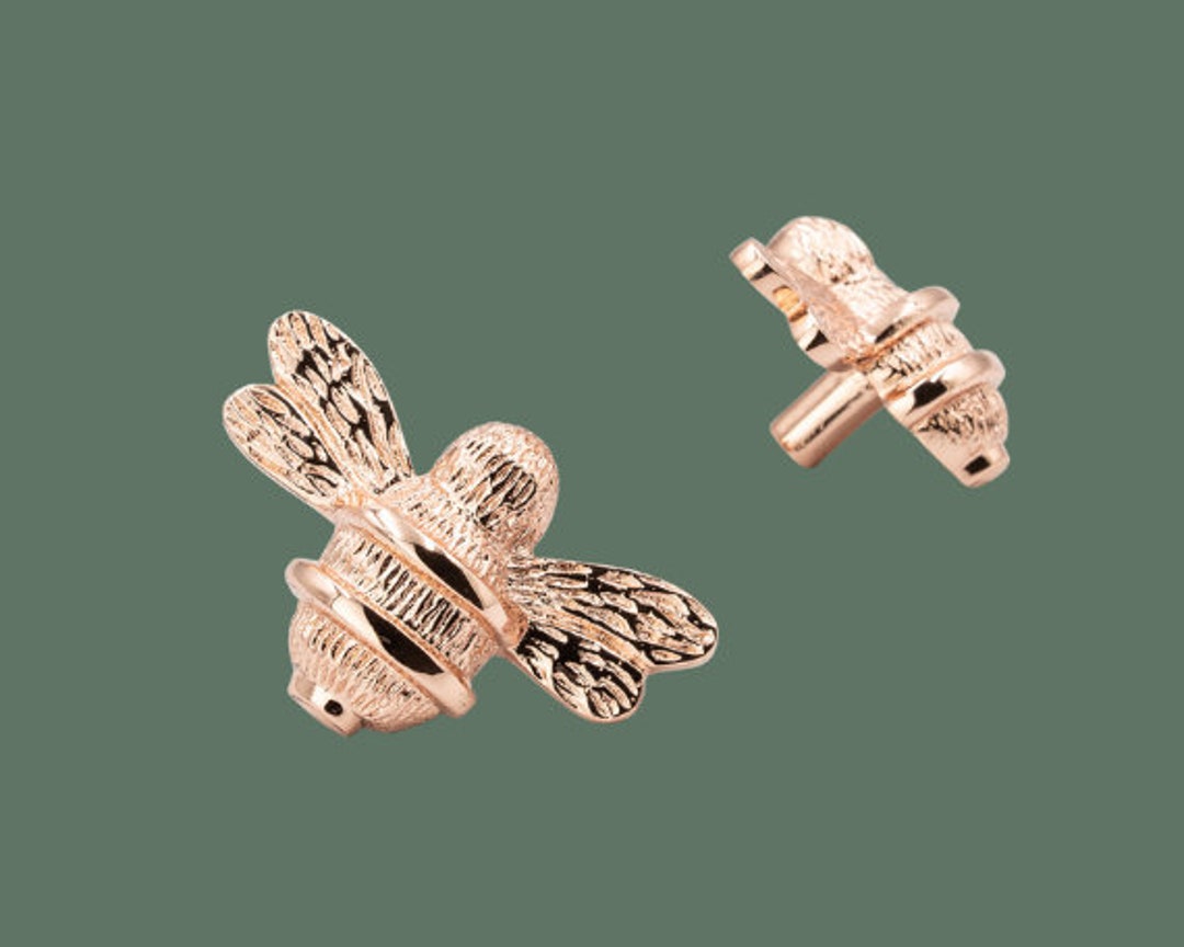 Bumble Bee Drawer Knob | Bee Drawer Handle Solid Brass | Rose Gold Bee ...
