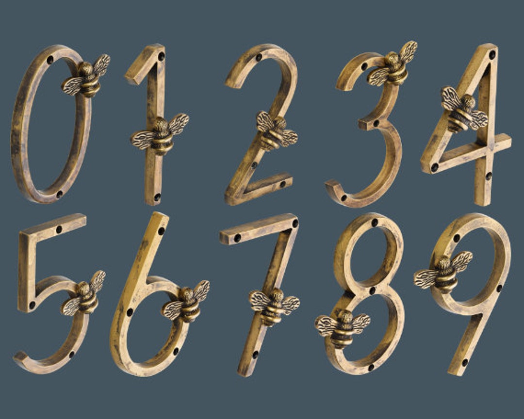 Elegant Brass Door Numbers | Brass Door Numbers | Replacement Door ...