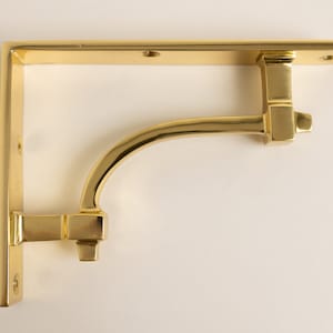 Polished Brass Vintage Industrial Style Solid Brass Shelf Brackets | Brass Shelving Heavy Solid ...