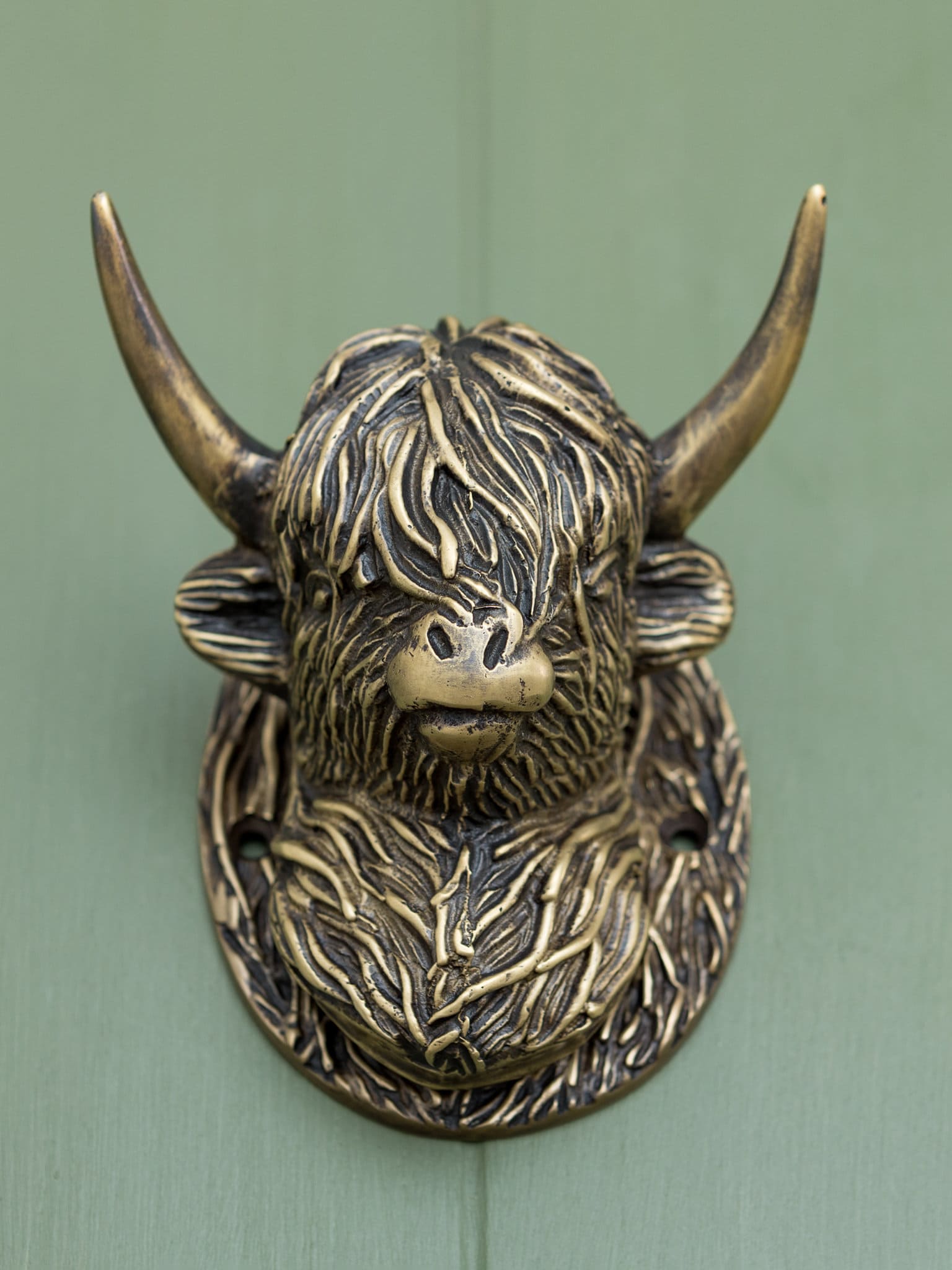 Highland Cow Door Knocker for Front Door Polished Solid - Etsy UK