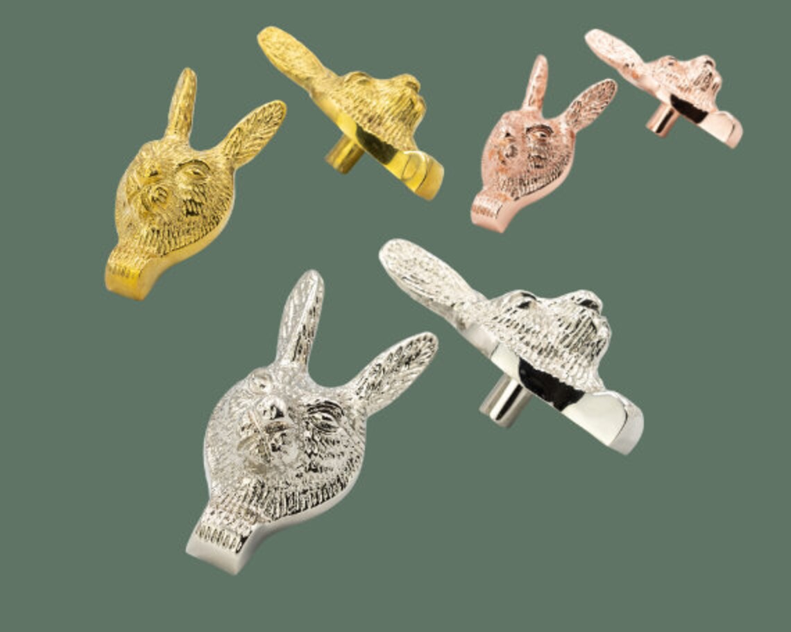 Brass Hare Rabbit Drawer Knob Drawer Handle Cabinet Knobs - Etsy