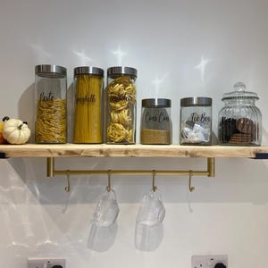 Solid Brass Kitchen Hook Rail | Utensil Hanging Rail | Wardrobe ...